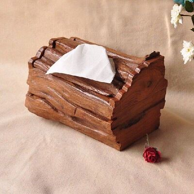 FREE SHIPPING New Teak-carved tissue box multifunctional