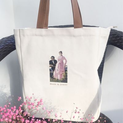 忠贞的爱情帆布袋（马克思和燕妮）尺寸 38*43cm 编译文创帆布包 带拉链文艺