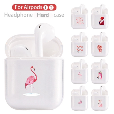 LAUGH LIFE  Clear Cute Cartoon Flamingo For Apple Airpods 1