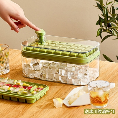 An ice box with frozen ice molds for food-grade silicone-bas