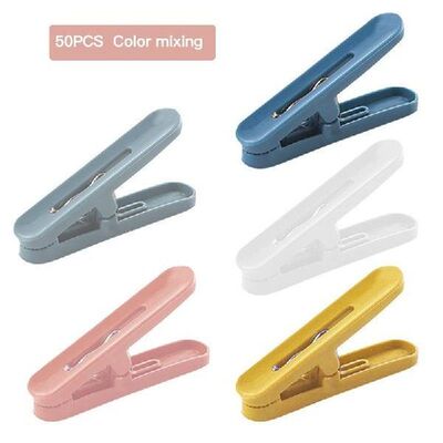 50Pcs Plastic Clips Household Clothes Fixed Clamps