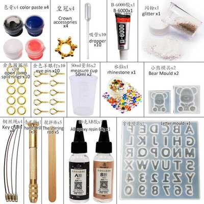 DIY Epoxy Resin Gummy bear with letters Molds Jewelry Making