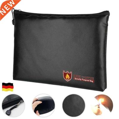 Black Fireproof Document Pouch Bag Money Safe Cash Box Secr
