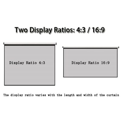 Thinyou 100 inch 169 Hand Projector Screen Matte Gray Fabri