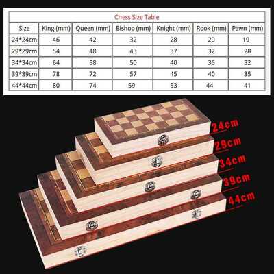 New Design 3 in 1 Wooden Chess Backgammon Checkers Travel C