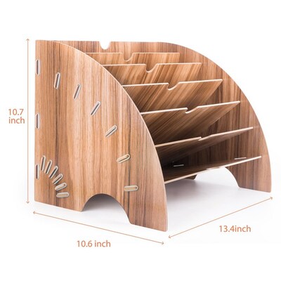 Wooden File Organiser Office Desktop Stationery Expanding Fi