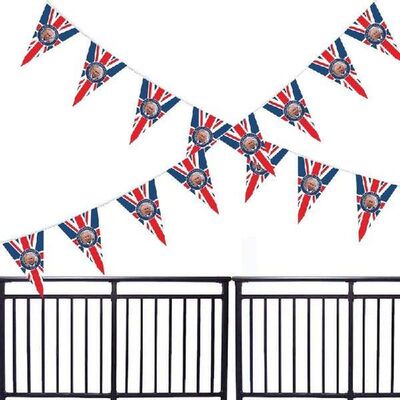 King Charles III Banners 2022 Union Jack Triangle Bunting