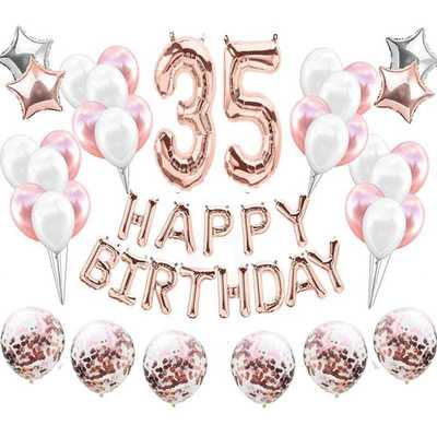 37pcs Number Foil Balloons 1st 1 2 3 4 5 10 15 16 18 21 30 4