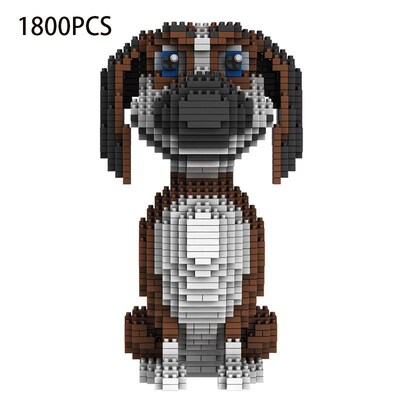 1800pcs Cute Dog Series Building Blocks Masonry Small Partic