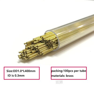 EDM Drill Hole Brass Electrode Tube OD1.0*400mm Length Singl