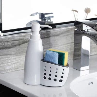 2-in-1 Kitchen Soap Dispenser Pump And Sponge Caddy