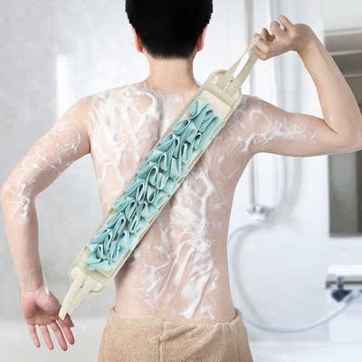 1PCS Double sided Bath Towel Rubbing Mud Back Scrubber Strap