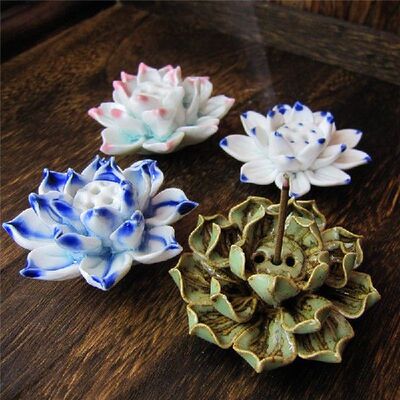 Alloy Incense Burner Stick Holder Buddhism Lotus Line