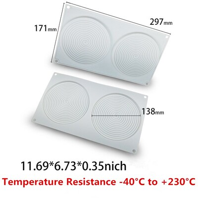 2-Cavity Mosquito Circles-shaped Silicone Mold Shallow Cylin