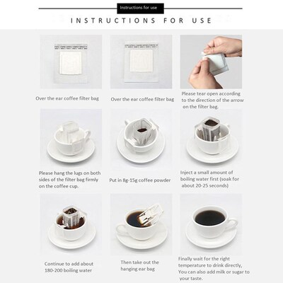 New-150Pcs Disposable Drip Coffee Cup Filter Bags Hanging Cu