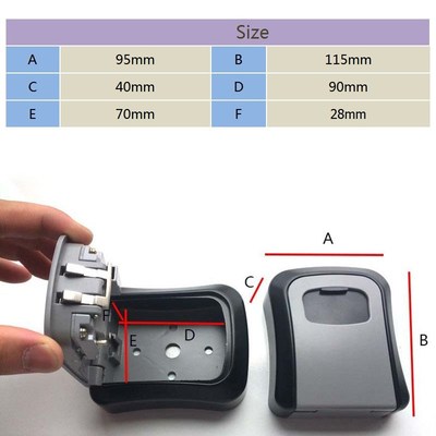 Door Lock with 4 Digit Combination Password Zinc Alloy caja