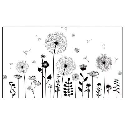 1 Set Useful Wall Decal Dandelion Pattern Fadeless PVC