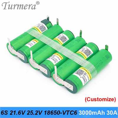 3S 4S 5S 6S 12.6V 16.8V 18V 25V 18650 Battery Pack US18650VT
