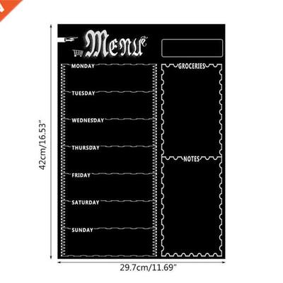 Magnetic Refrigerator Chalkboard,Weekly Menu, Meal Planner,