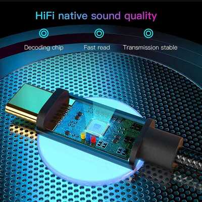 HIFI DAC Earphone Amplifier USB Type C to AUX 3.5mm speaker