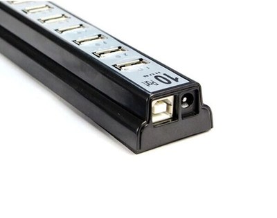 Hub Multi Usb-2.0-Hub 10-Port Splitters Notebook Power-Adapt
