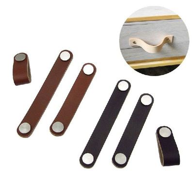 Cabinet Handle Soft PU Leather Dresser Drawer Door Knobs