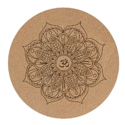 Yoga Mat Little Round Cork Rubber 60x60cmx3mm Non Slip Yoga