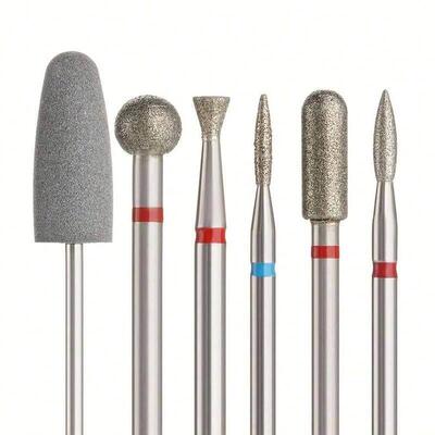 6pcs/set Diamond Sand Nail Files Drill Cuticle Polishing Bit