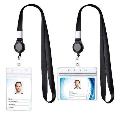 Retractable Badge Reel Neck Strap Lanyard with Card Cover