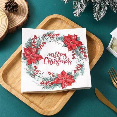 Christmas Party Napkins Disposable Square Paper tissues
