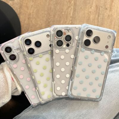 简约方形波点闪粉iPhone手机壳