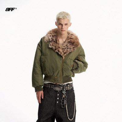8FF大毛领加厚短款棉服外套