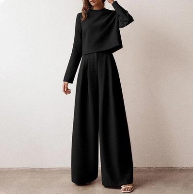 Fashion solid color top and pants suit  时尚纯色上衣裤子套装