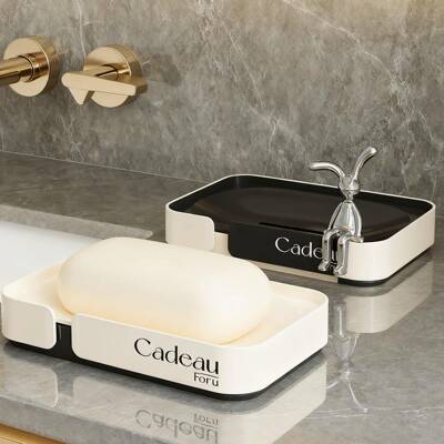 Double-layer draining soap dish for home and bathroom, large