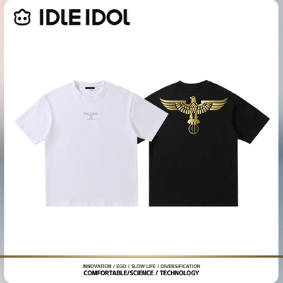 Idle Idol新款2025潮牌夏季休闲时尚情侣宽松百搭男女短袖上衣T恤