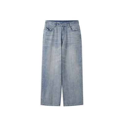 INTERPLAY 极简宽松阔腿水洗牛仔长裤