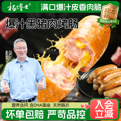 杨博士芝士爆浆烤肠黑猪肉马蹄香肠爆汁肉肠猪肉肠DHA藻油烤肉肠