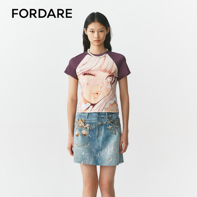 FORDARE/福蝶26春夏嘟嘴少女T恤