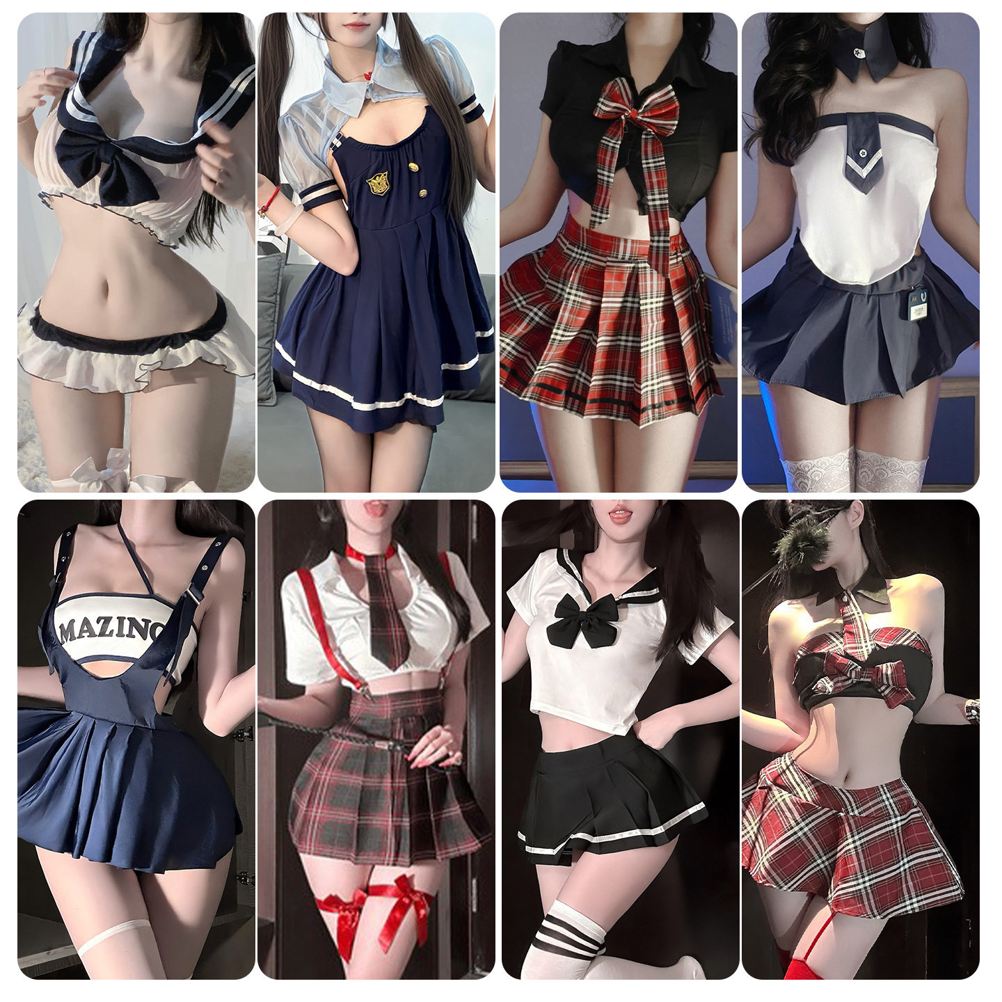 大码性感JK制服绯红纯欲学院风禁欲系女睡衣百褶裙纯欲床上约套装