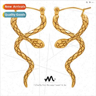 Europe Snake Cross Around Spirual Snake Earrings High Cool F