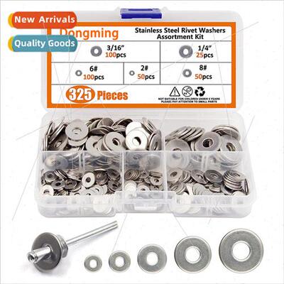 325pcs Flat Washer Set 304 US Flat Washers 2#6#8#1/4 3/16 Bo
