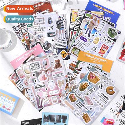 Sharing heartbeat stickers creative magazine handbook materi