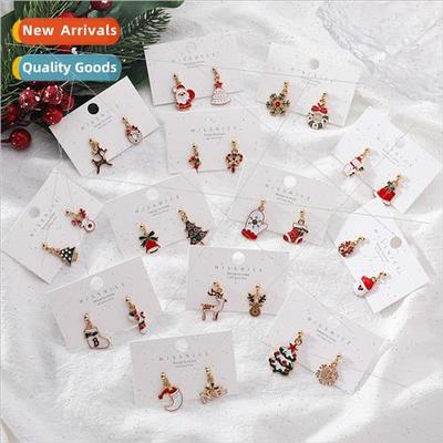 New Christmas earrings Hundred Christmas elk wreath walking