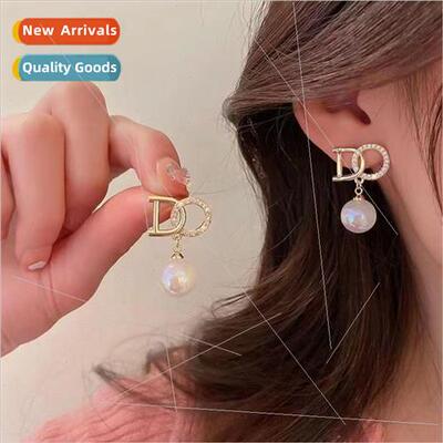 French premium pearl earrings female ins tide retro niche fa