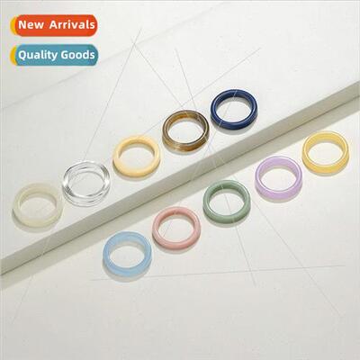 mple resin ring women ins plain ring finger ring