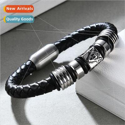 Stainless Steel Men Bracelet Europe Masonic  Magnet Tanium B