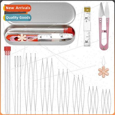 Colorful flower needle threader beading needle leather ruler