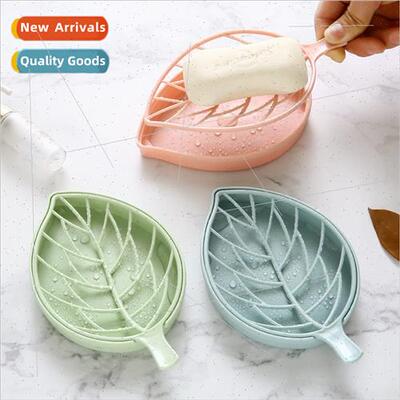 Bathroom Creative Leaf Soap Box Double Large Drainage Soap B