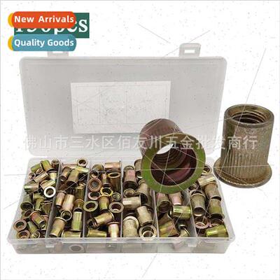 150pcs box color zinc american rivet nut box #1/4 #5 16 #3 8