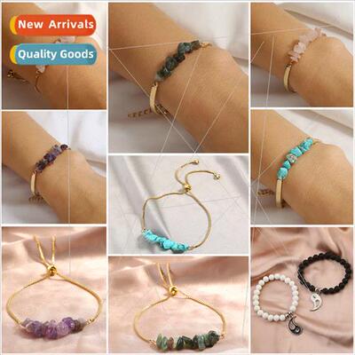 Europe Chain Bracelet Vintage Natural Stone Crushed Stone Mu